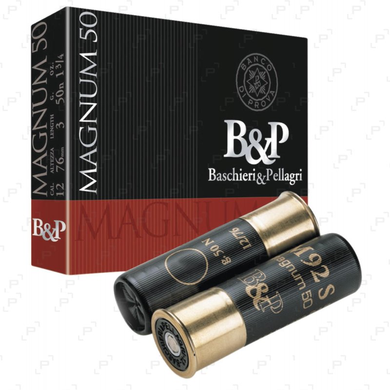 Cartouches à grenailles plombs BASCHIERI & PELLAGRI CAL 12/76 - MAGNUM ...