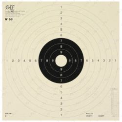 Cibles de tir GEF C50 CENTRE 50 x 50 cm - Armurerie Pisteurs