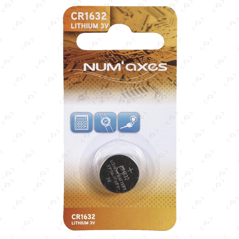 Blister de 1 pile lithium NUM'AXES CR1632 3V - Armurerie Pisteurs