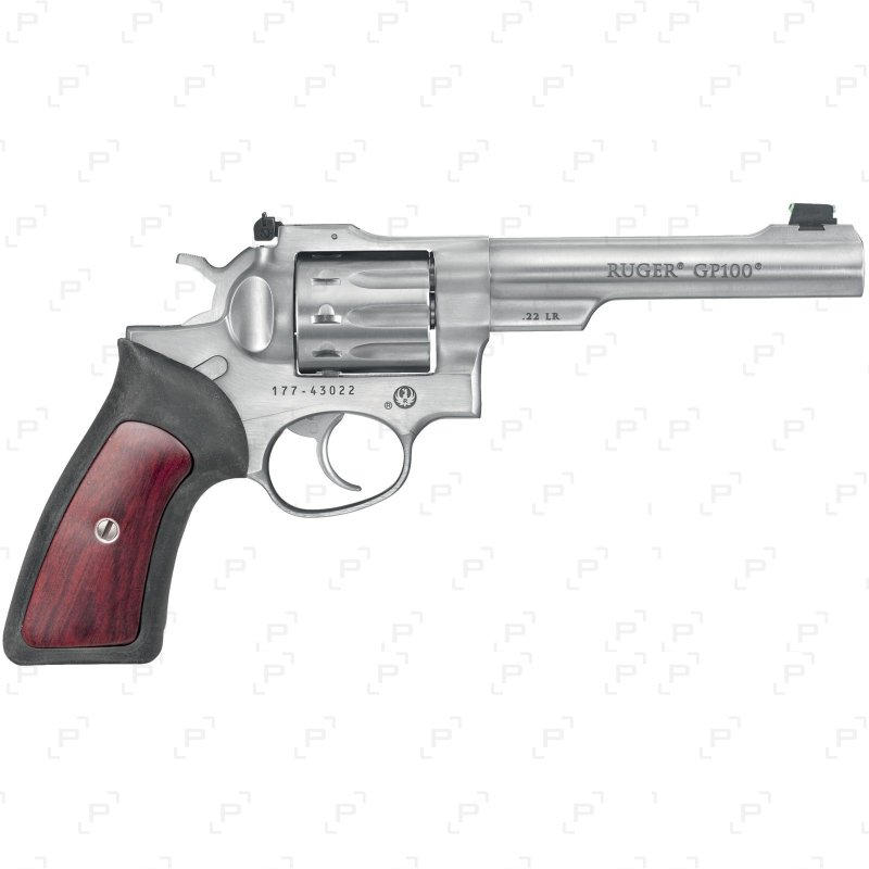 Revolver RUGER GP100 STAINLESS 5,5" Calibre .22 LR - Armurerie Pisteurs