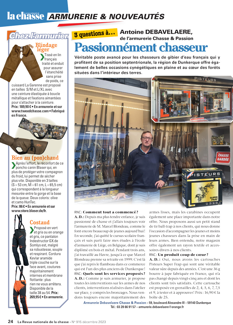 L'armurerie PISTEURS Chasse & Passion dans votre magazine de chasse ...